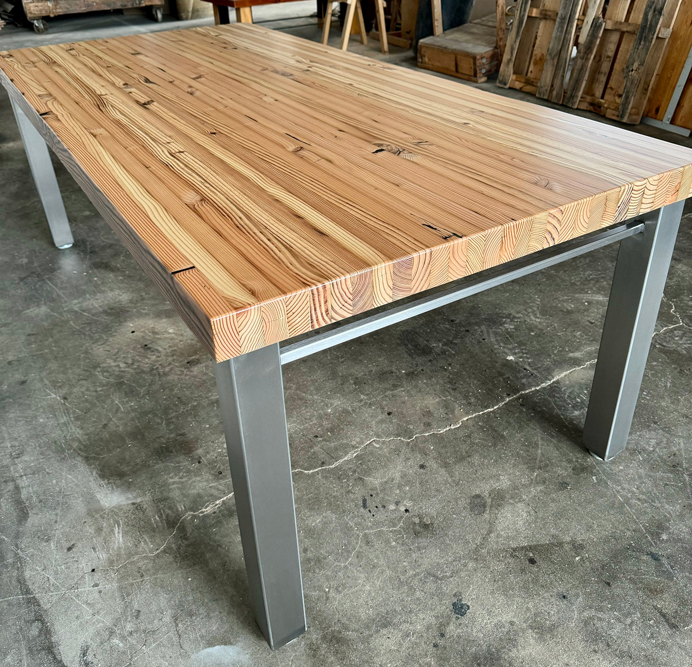 Grand Boulevard Industrial Farmhouse Reclaimed Wood Dining Table ...