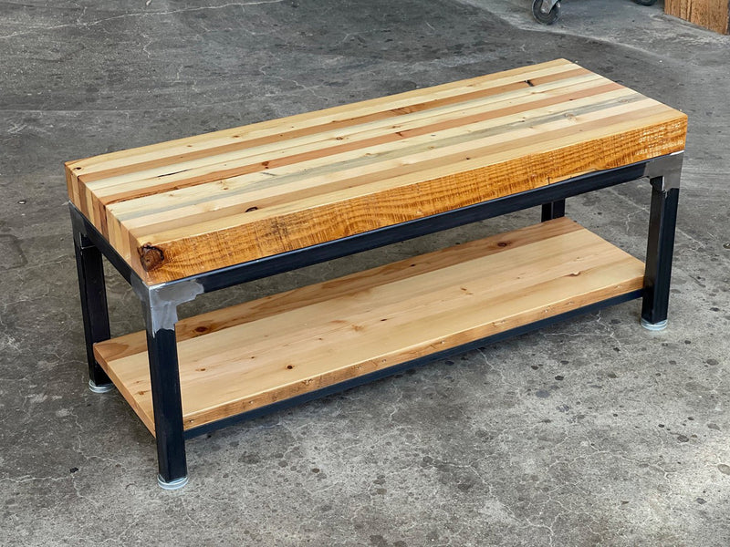 Grand Boulevard Reclaimed Wood Entry Bench - Natural Finish - WORKSHOP