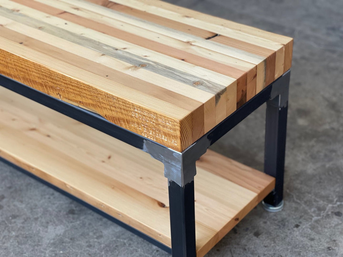 Grand Boulevard Reclaimed Wood Entry Bench - Natural Finish - WORKSHOP