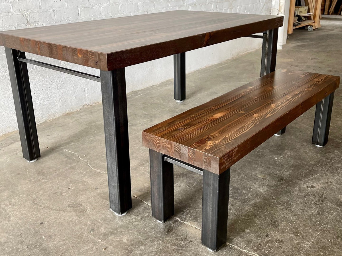 Grand Boulevard Industrial Farmhouse Reclaimed Wood Dining Table ...