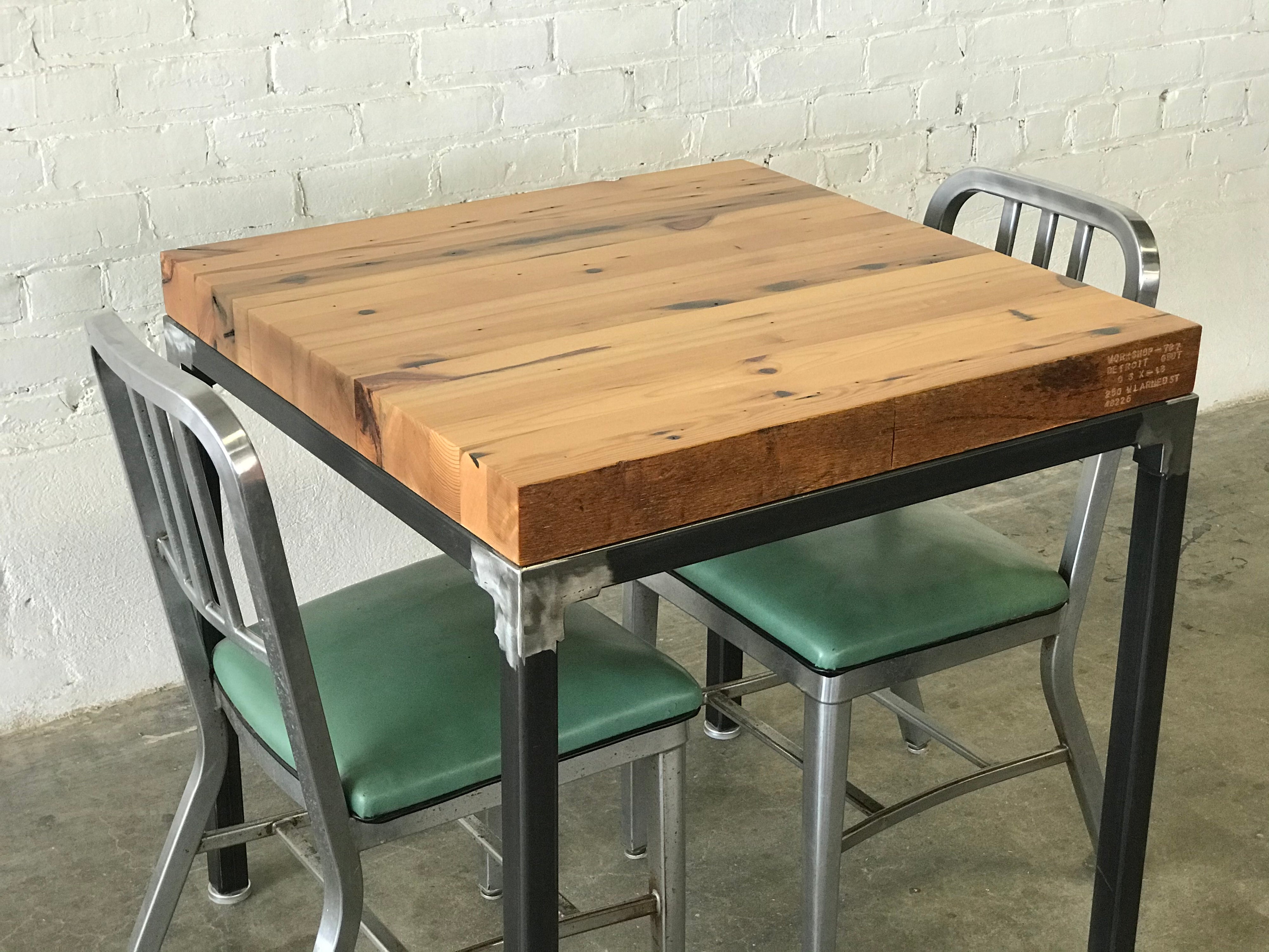 Grand Boulevard Industrial Reclaimed Wood Cafe Table - WORKSHOP