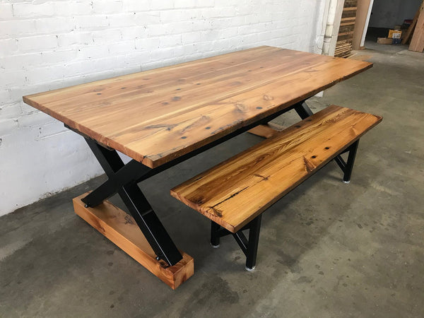 Lafayette Extendable Table and Bench - Natural Finish - WORKSHOP